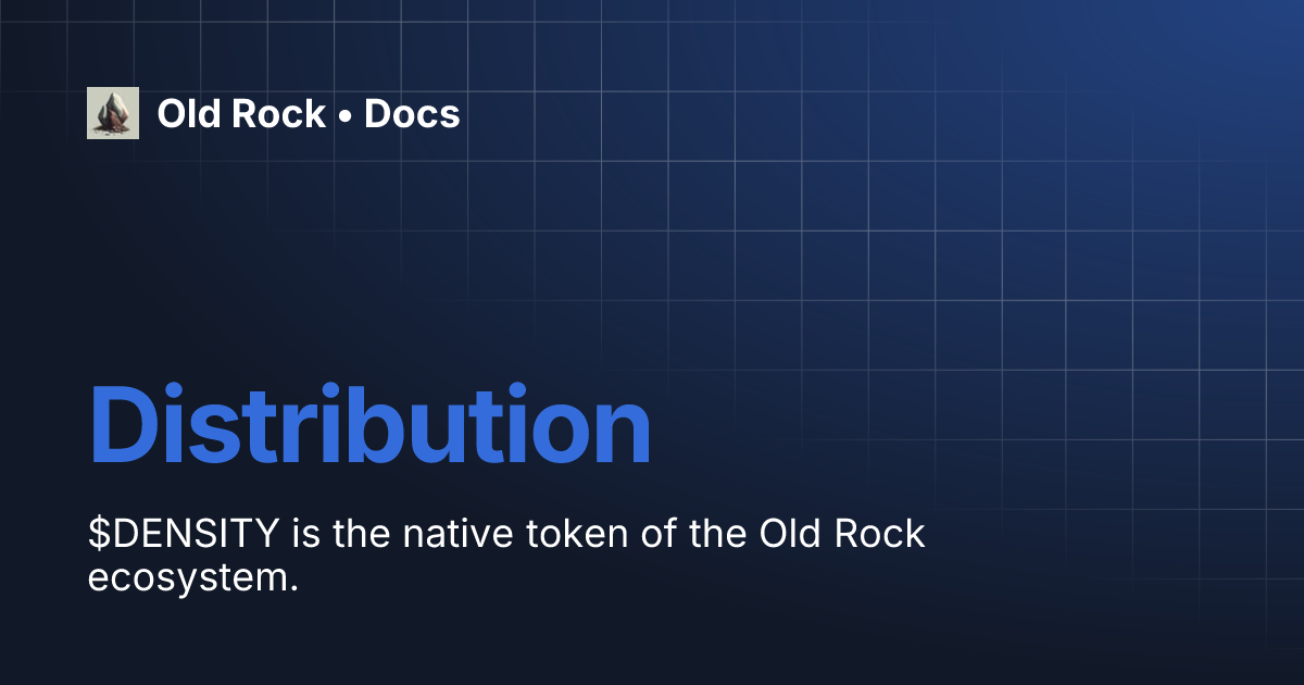 Distribution | Old Rock • Docs